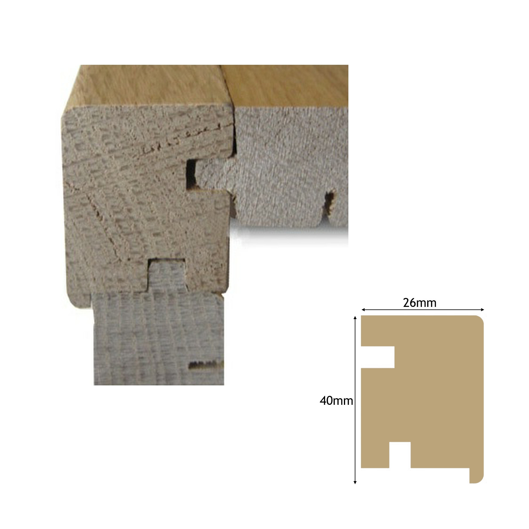 Junckers - Nosing Riser for 22mm Floor - Beech - Matt Lacquered - 26mm ...