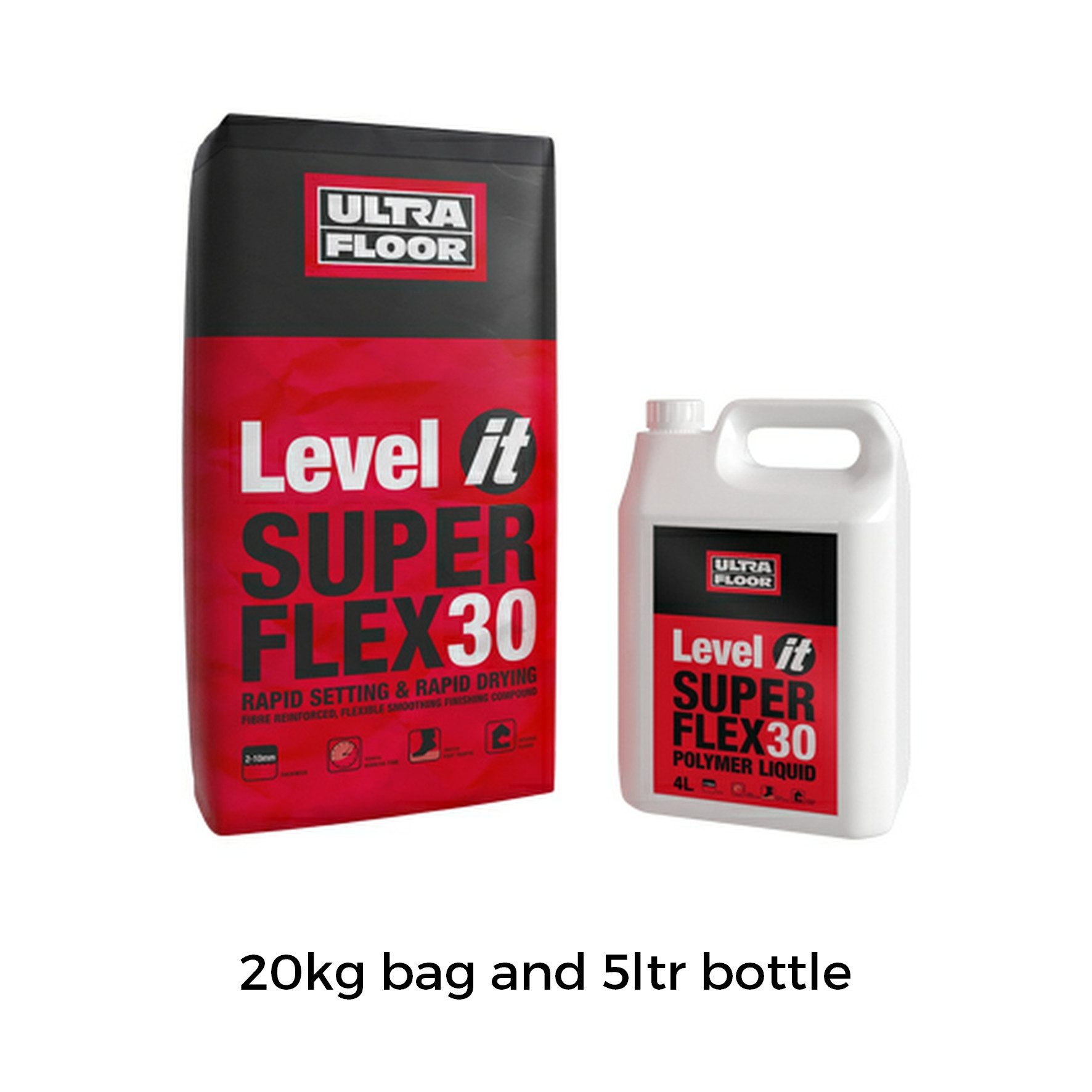 UltraFloor - Level It Super Flex 30 - 20kg Bag & 5ltr Bottle Fibre ...
