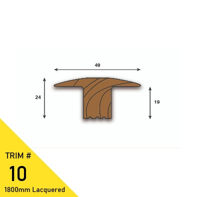 Tall T Profile - Solid Oak - Lacquered - for 20mm Floor - 49mm x 24mm x ...
