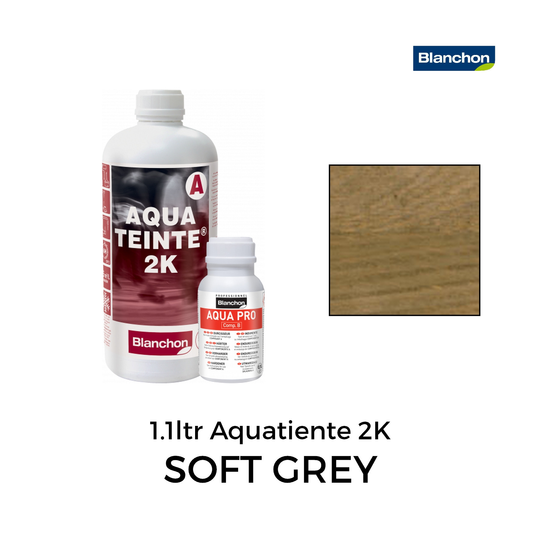 Blanchon - 1.1ltr Stain - Aquateinte 2K - Water Based 2K PU Stain ...