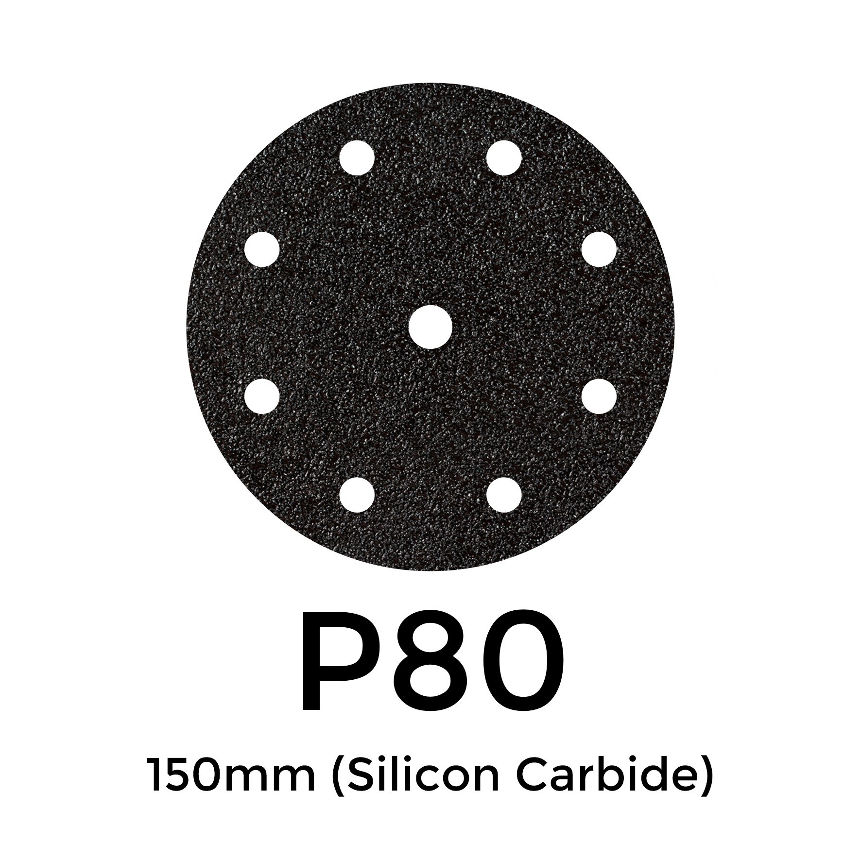 Starcke - P80 Silicon Carbide - Hook & Loop Sanding Discs - 8 Hole ...