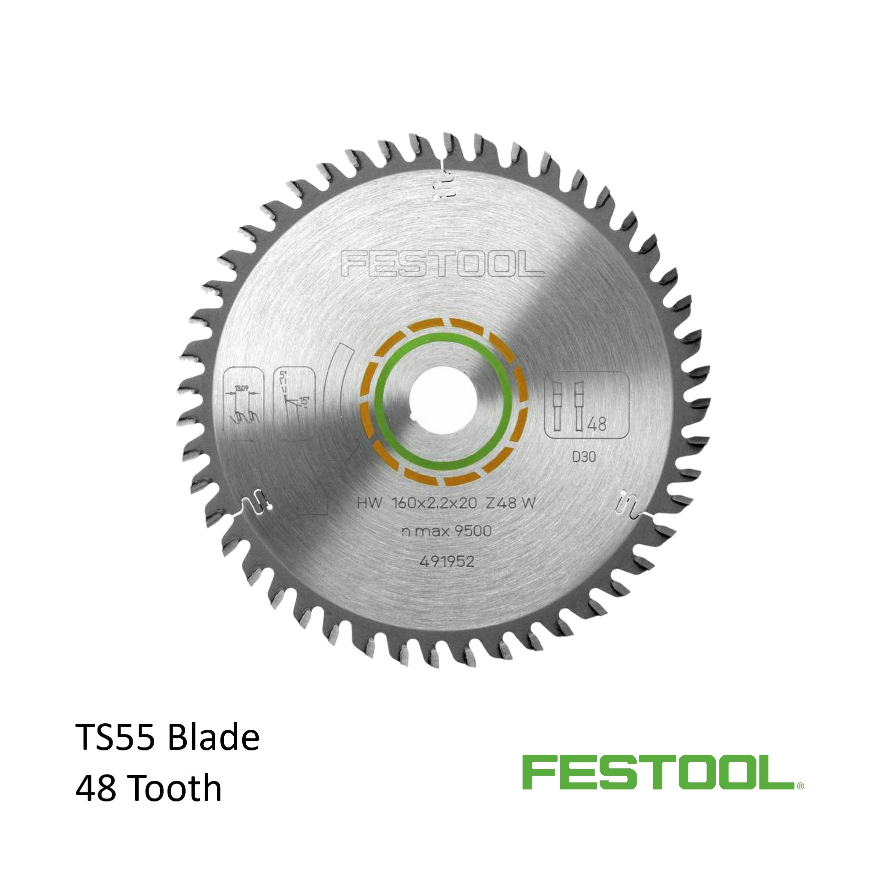 Festool - Saw Blade - 48 Tooth - For TS 55 Plunge Saw (491952 ...
