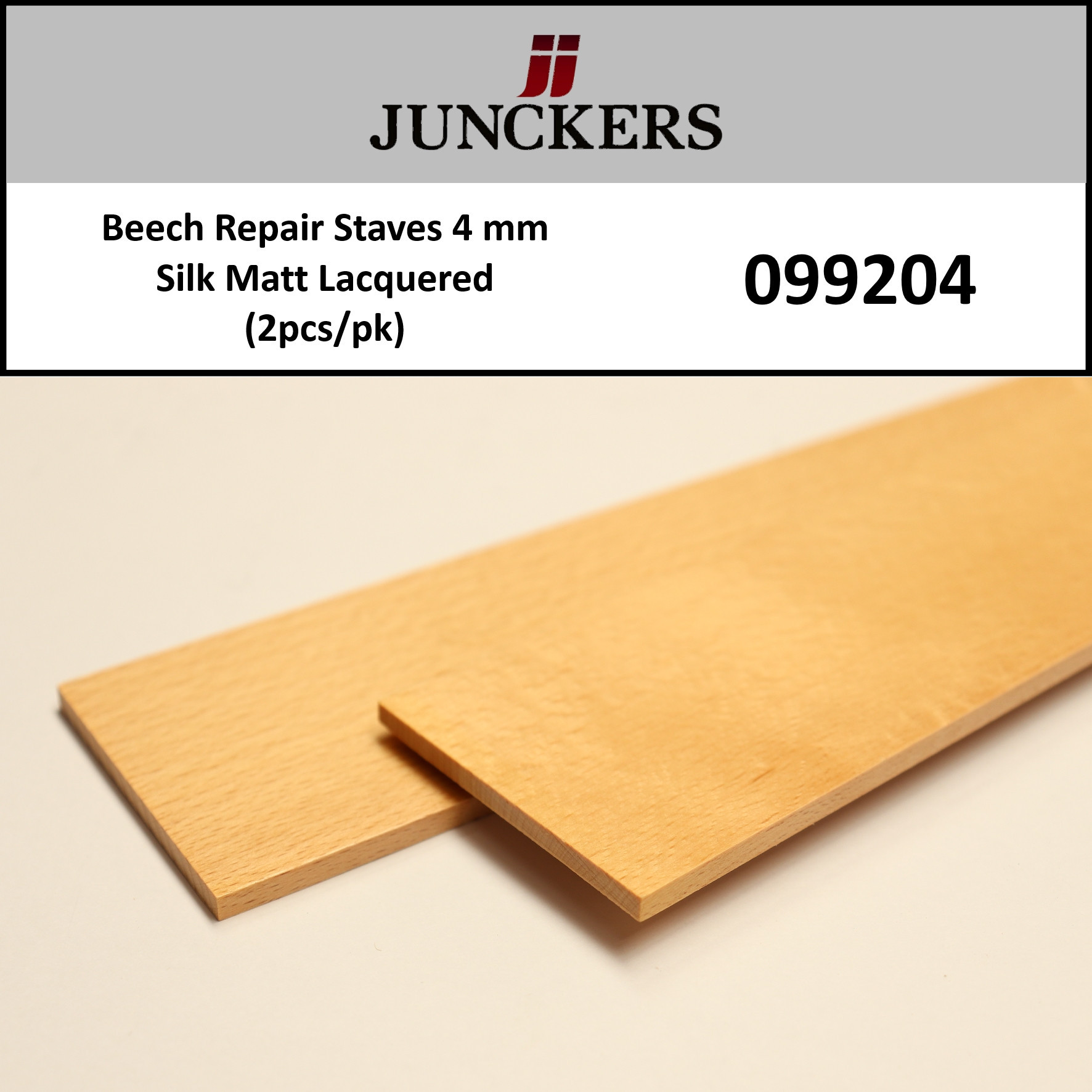 Junckers - Repair Staves - Beech - SilkMatt Lacquered - 4mm - (2pcs/bag ...