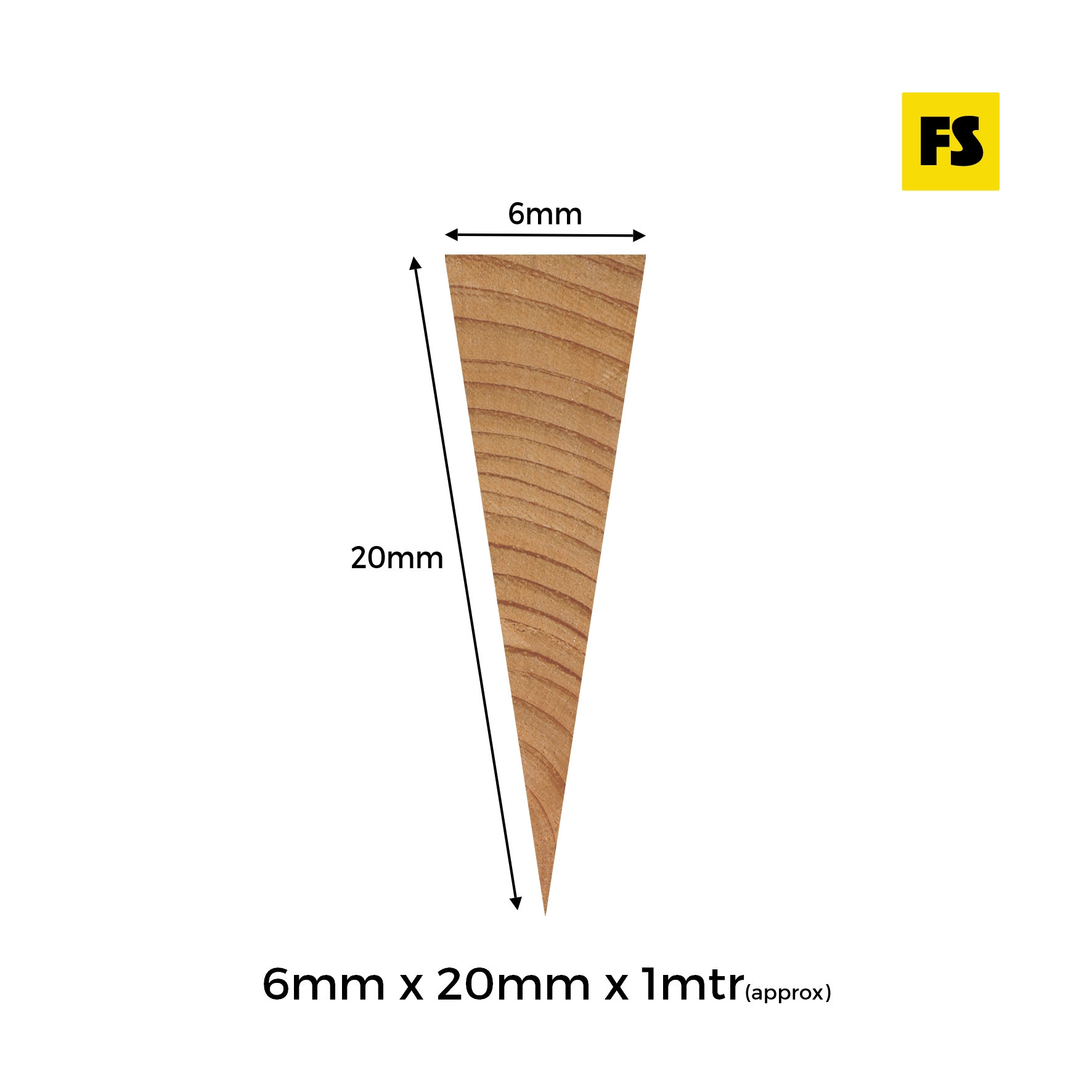 Pine Slivers - 6mm x 1000mm - (Approx 100/pk) | Floorstock Ltd