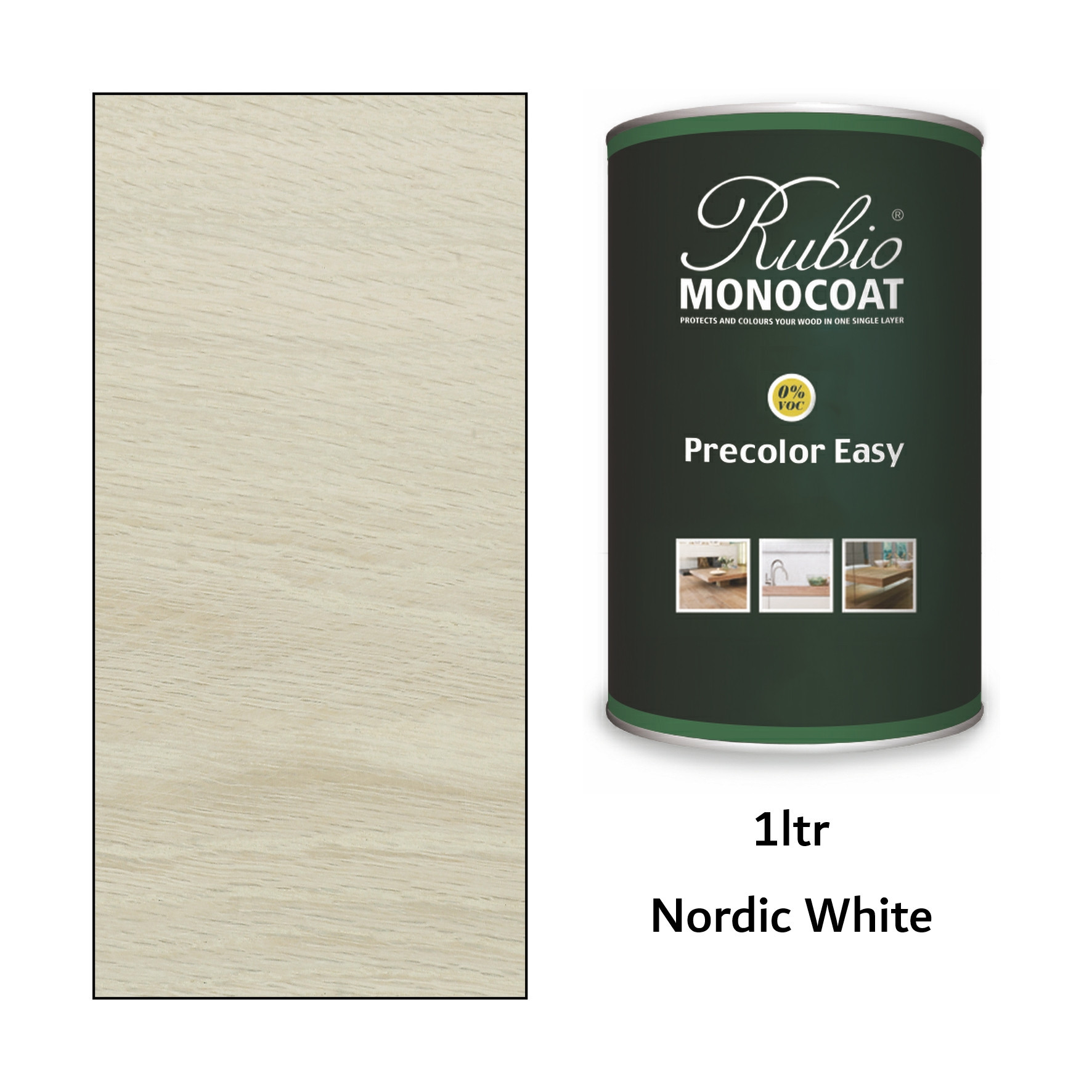 Rubio Monocoat - 1ltr Precolor Easy - Nordic White | Floorstock Ltd