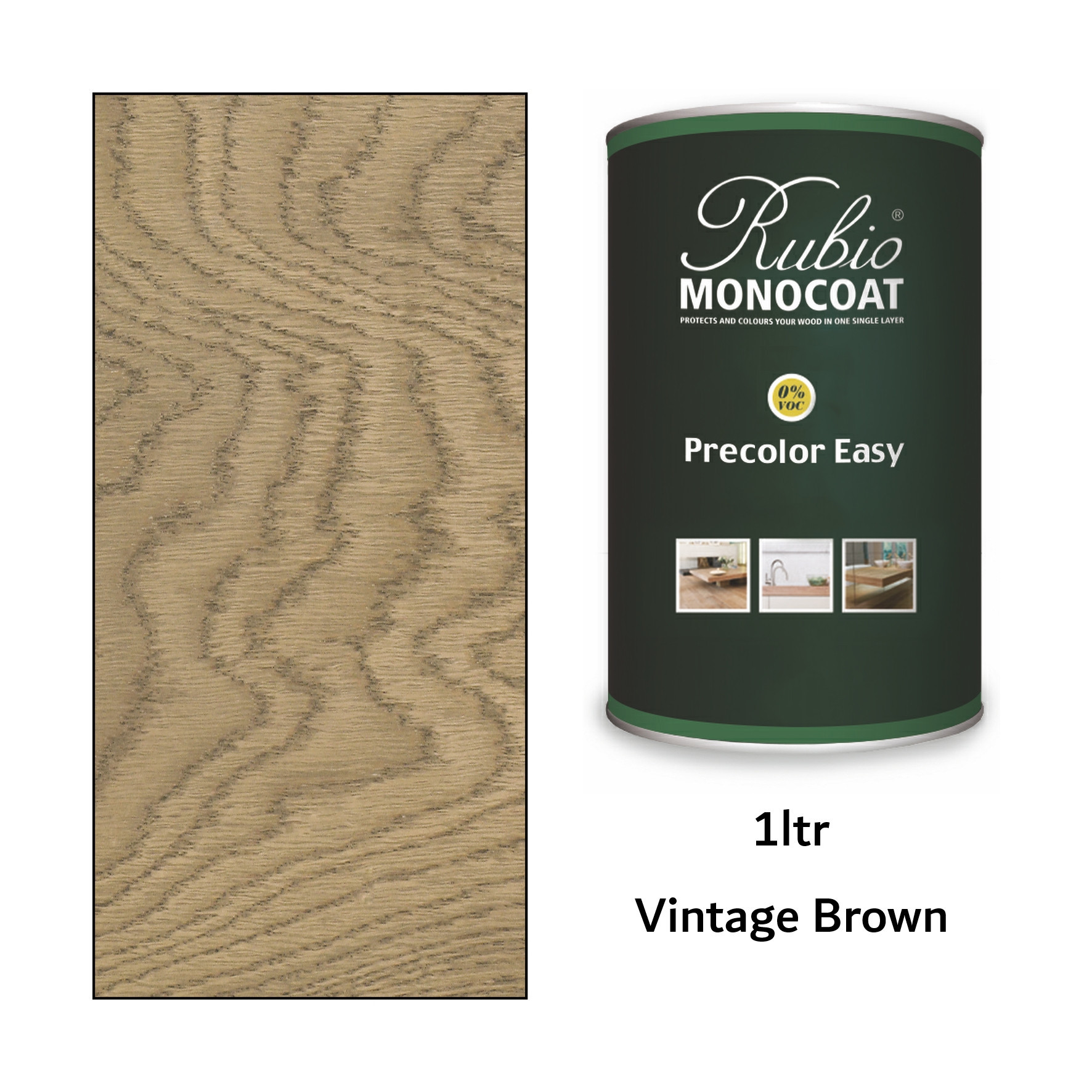 Rubio Monocoat - 1ltr Precolor Easy - Vintage Brown | Floorstock Ltd